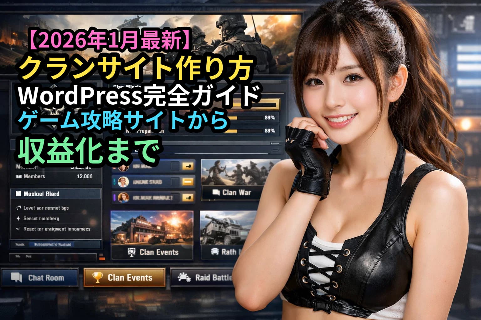 【2026年1月最新】クランサイト作り方 WordPress完全ガイド：ゲーム攻略サイトから収益化まで | 100社レンタルサーバー比較